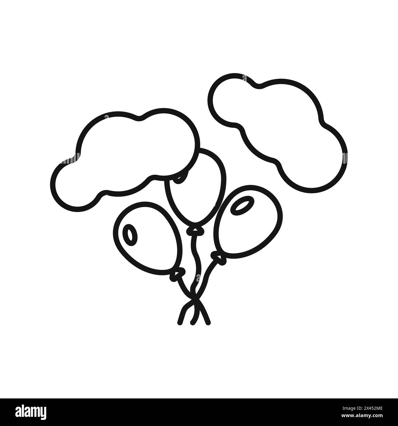 Color linear editable inflatable balloons vector. Decoration for the ...