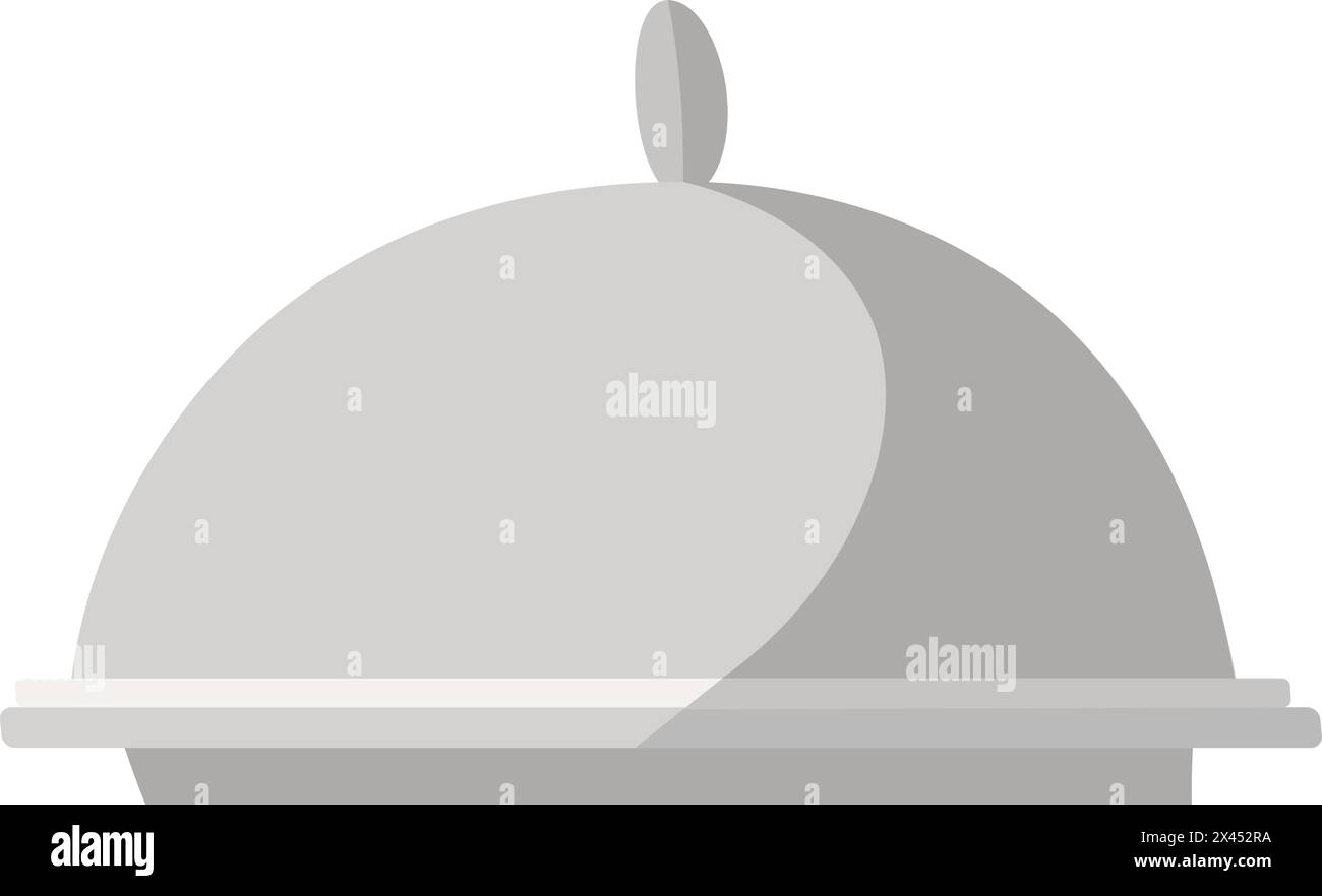 Flat cartoon restaurant serving platter icon Stock Vector Image & Art ...