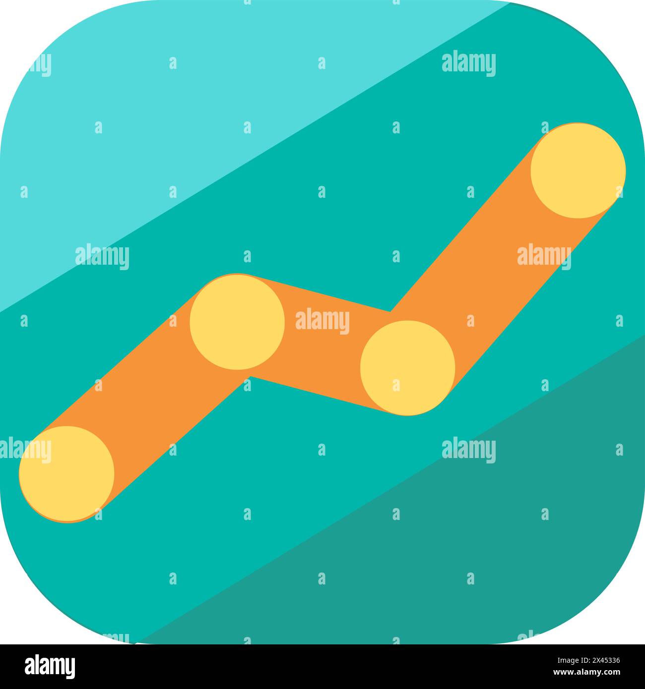 Square chart icon button. Application element, medical stroked cartoon ...