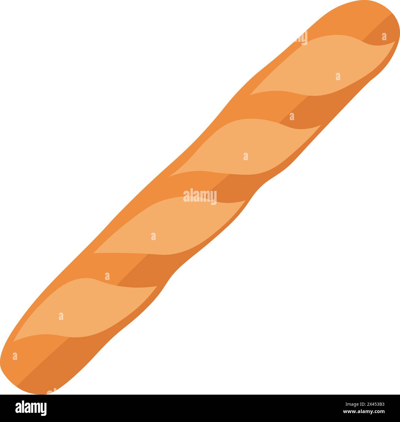 Flat cartoon brown tasty French bread icon Stock Vector Image & Art - Alamy