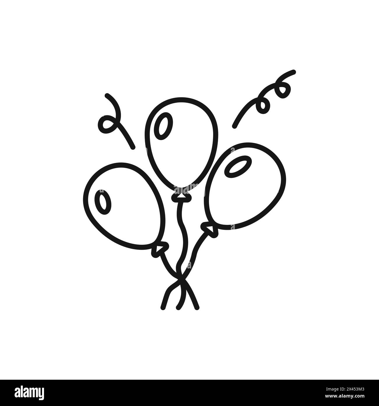 Color linear editable inflatable balloons vector. Decoration for the ...