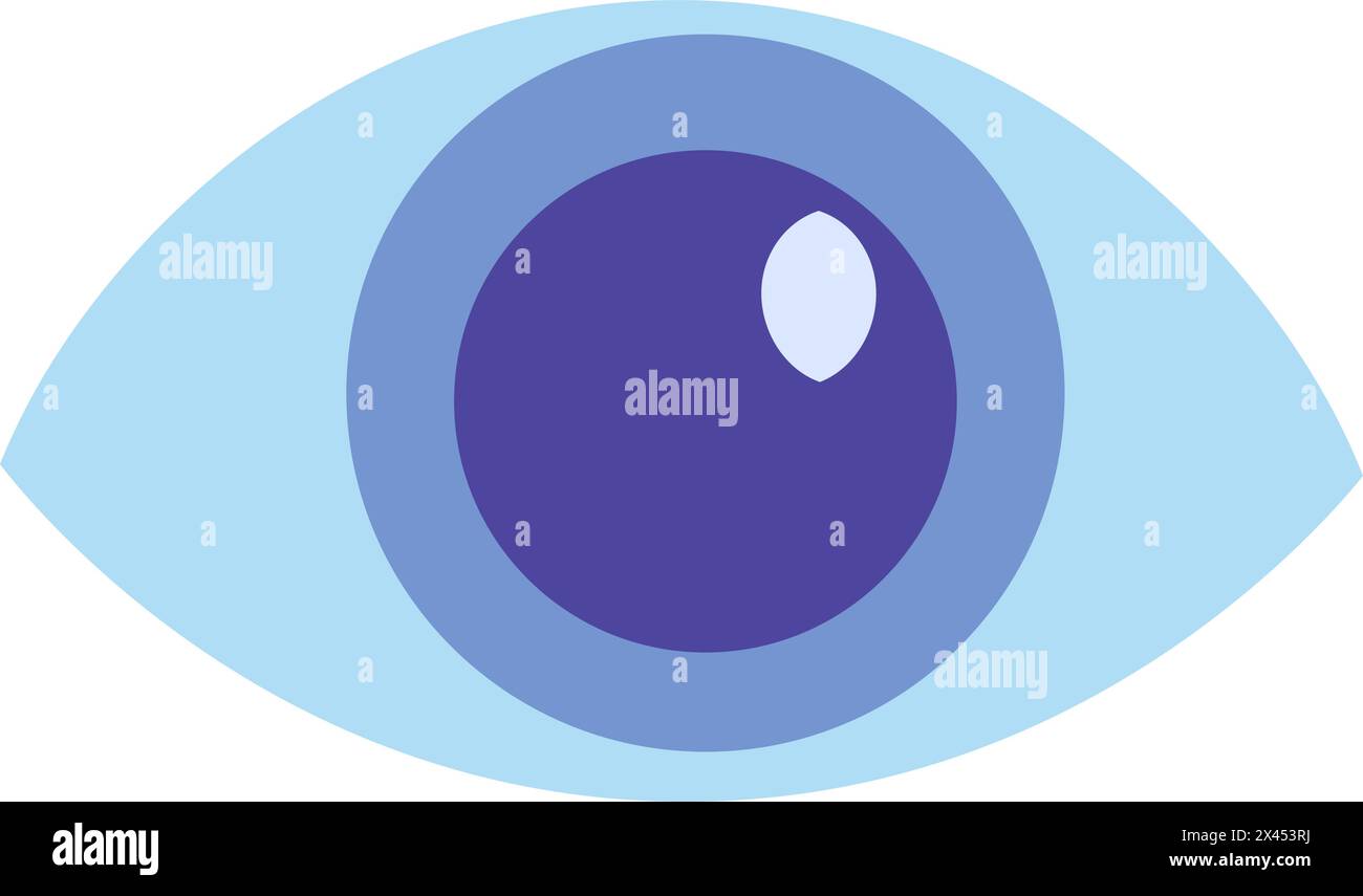 Healthy eye icon. Examination of pupil and iris, medical stroked ...