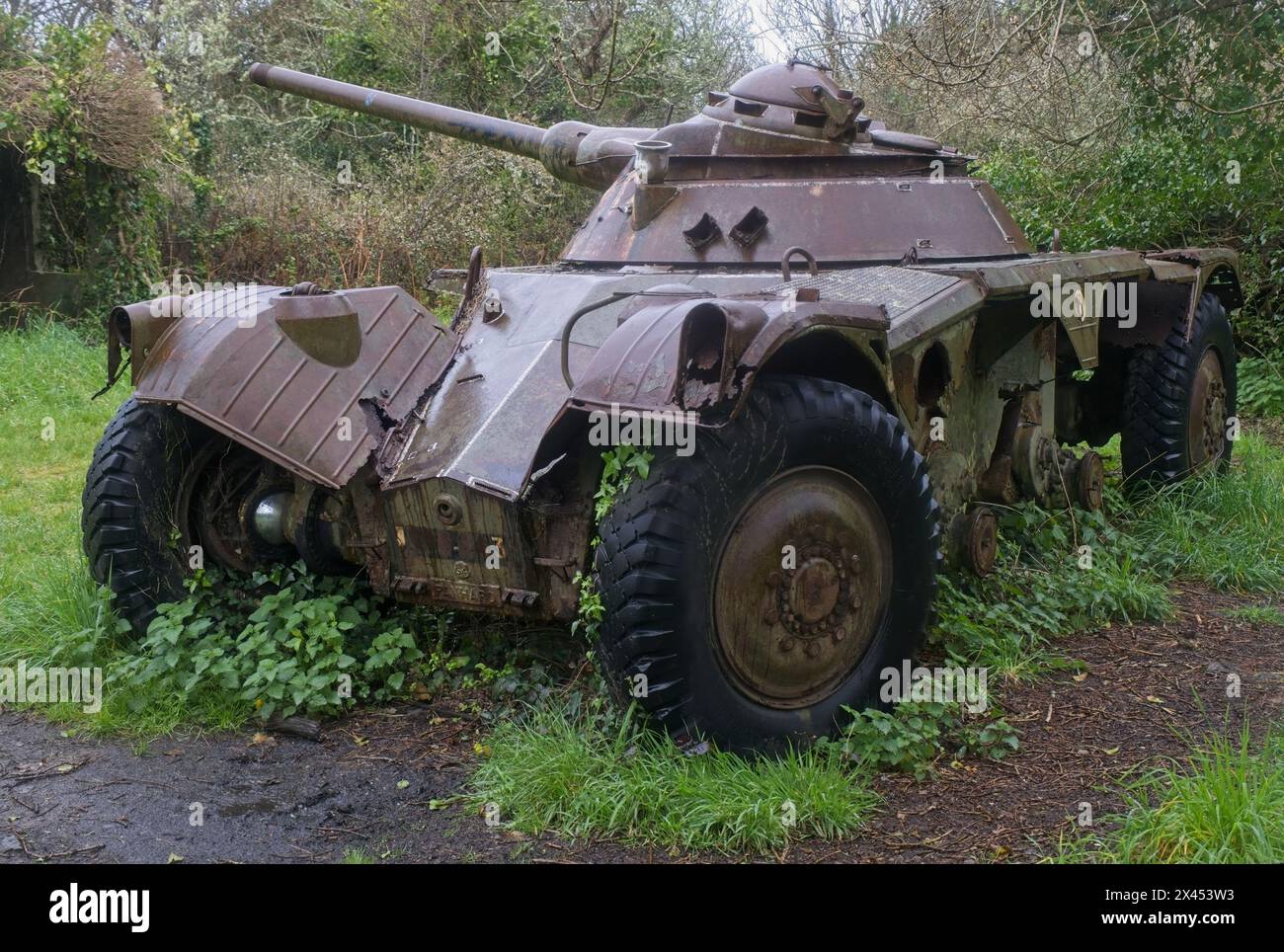 Roscanvel, France - Apr 5, 2024. The Panhard EBR 1964 is a french ...
