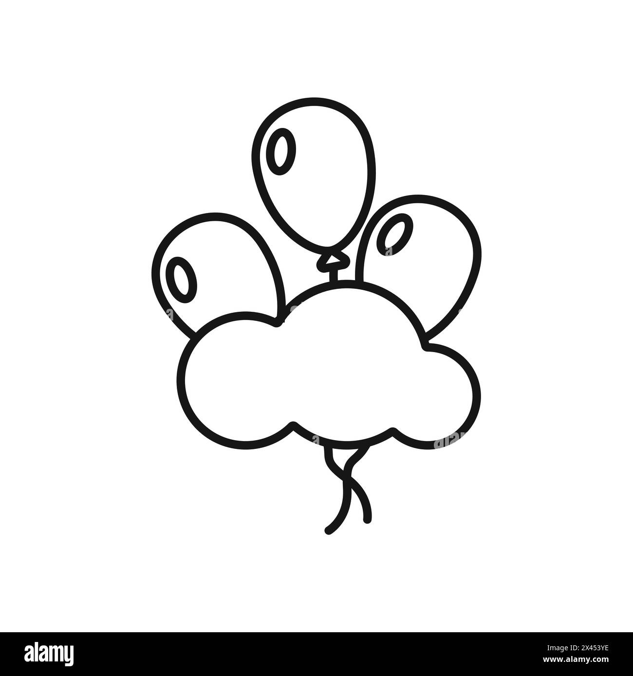 Color linear editable inflatable balloons vector. Decoration for the ...