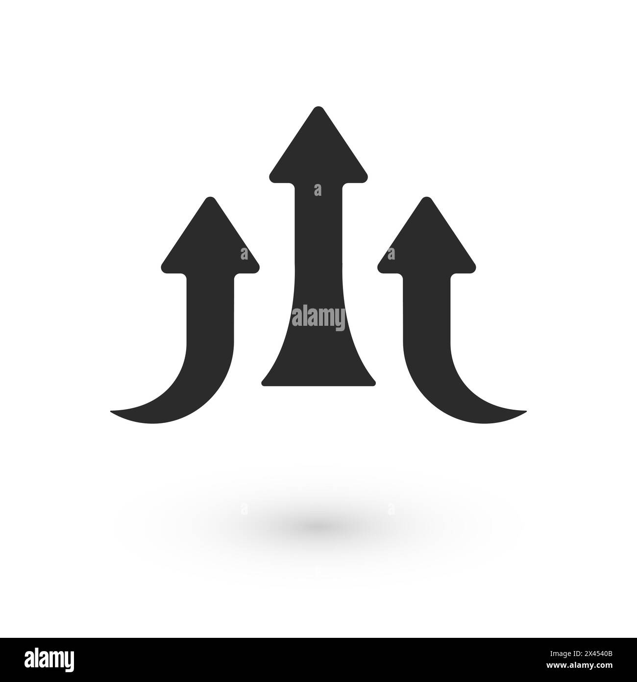 Black three arrows vector icon. Arrows up vector. Arrows forward ...