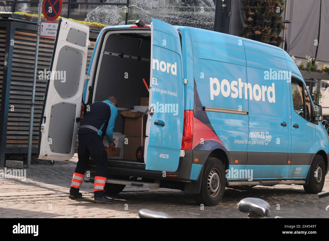Copenhagen, Denmark /30 April 2024/.Postnord parcels and packets ...