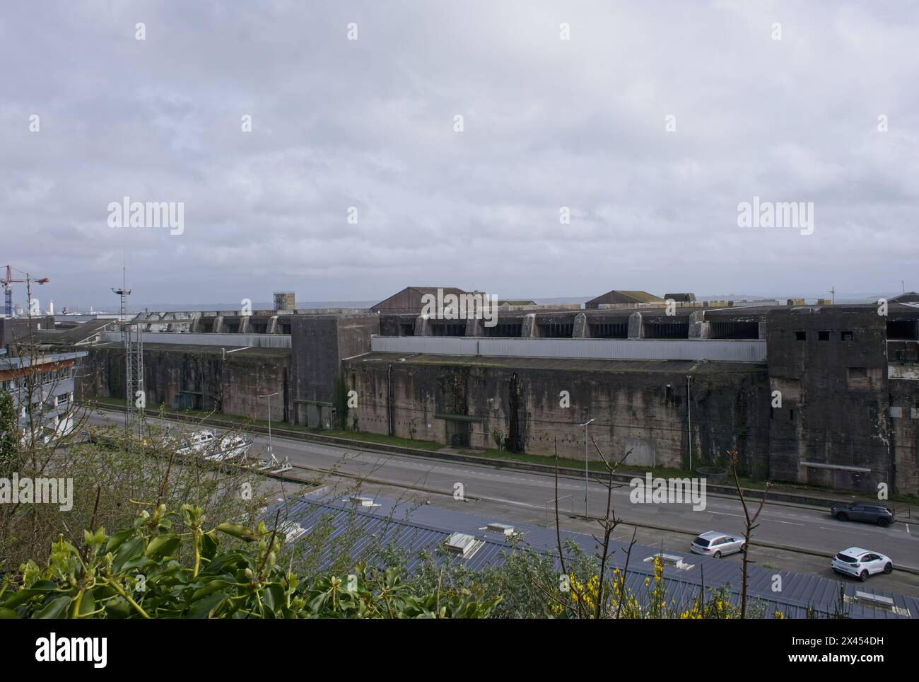 Brest, France - Apr 6, 2024: German submarine base in Lorient. It's a ...