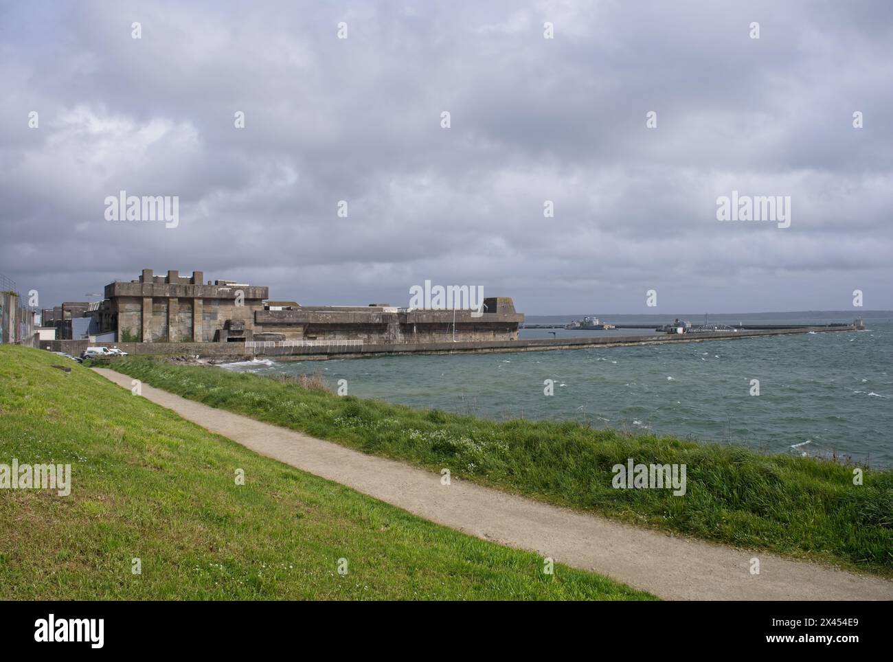 Brest, France - Apr 6, 2024: German submarine base in Lorient. It's a ...
