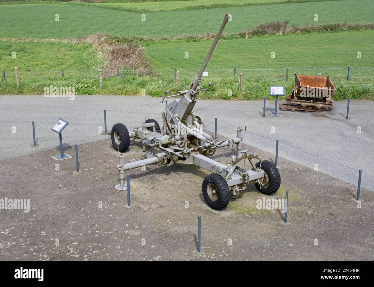 Plougonvelin, France - Apr 7, 2024: Bofors 40mm anti aircraft gun. Graf ...