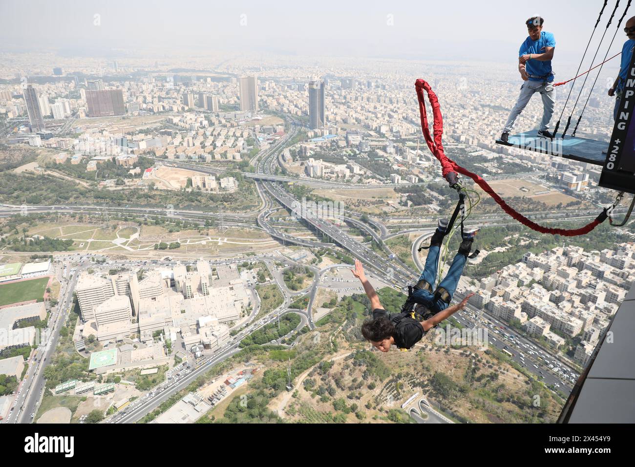 Tehran, Iran. 29th Apr, 2024. Amir badri jumps from the 280-meter-high ...