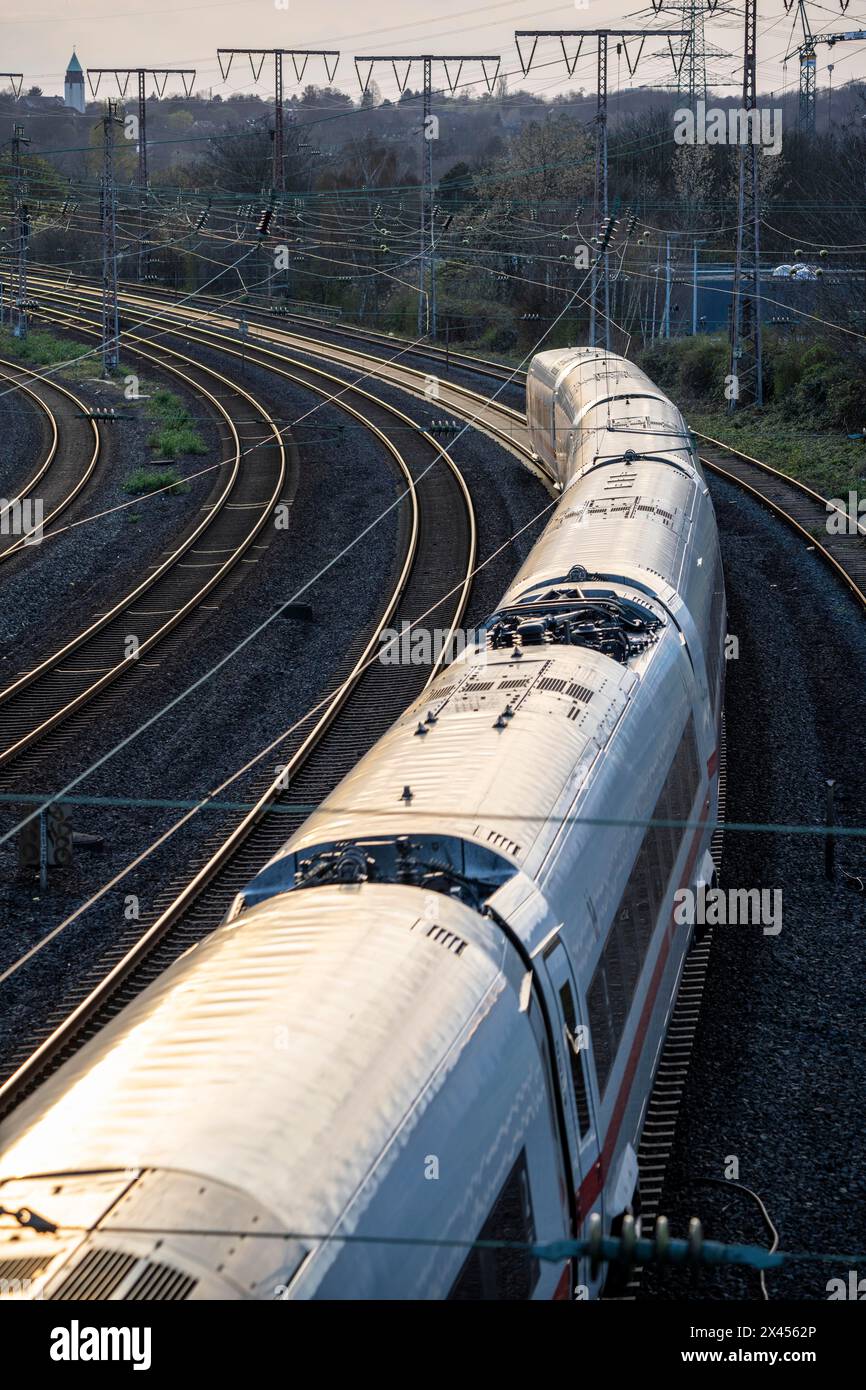 ICE train on the tracks, railroad system, railway line west of the main ...