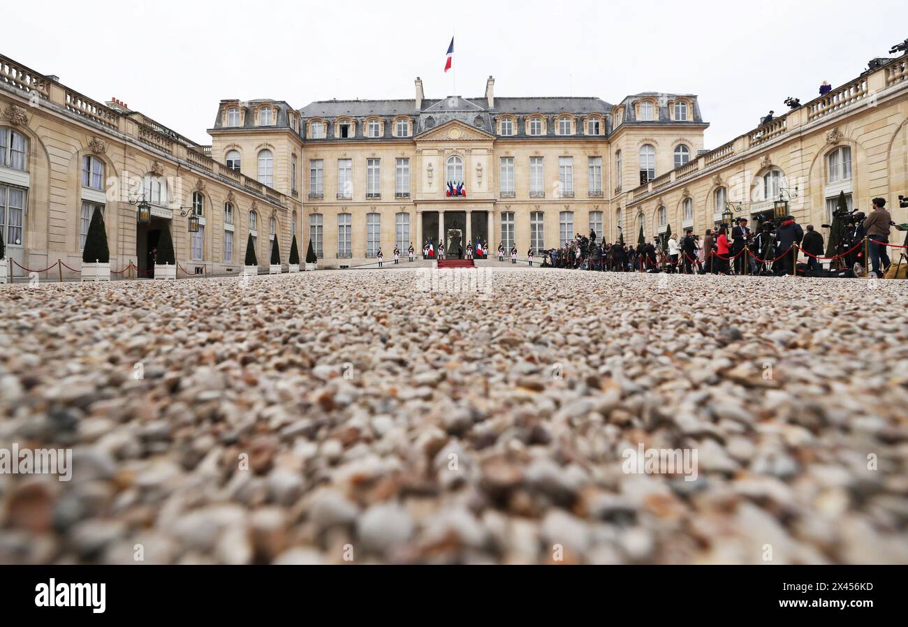 Paris, France. 7th May, 2022. The Elysee Palace is seen before the ...