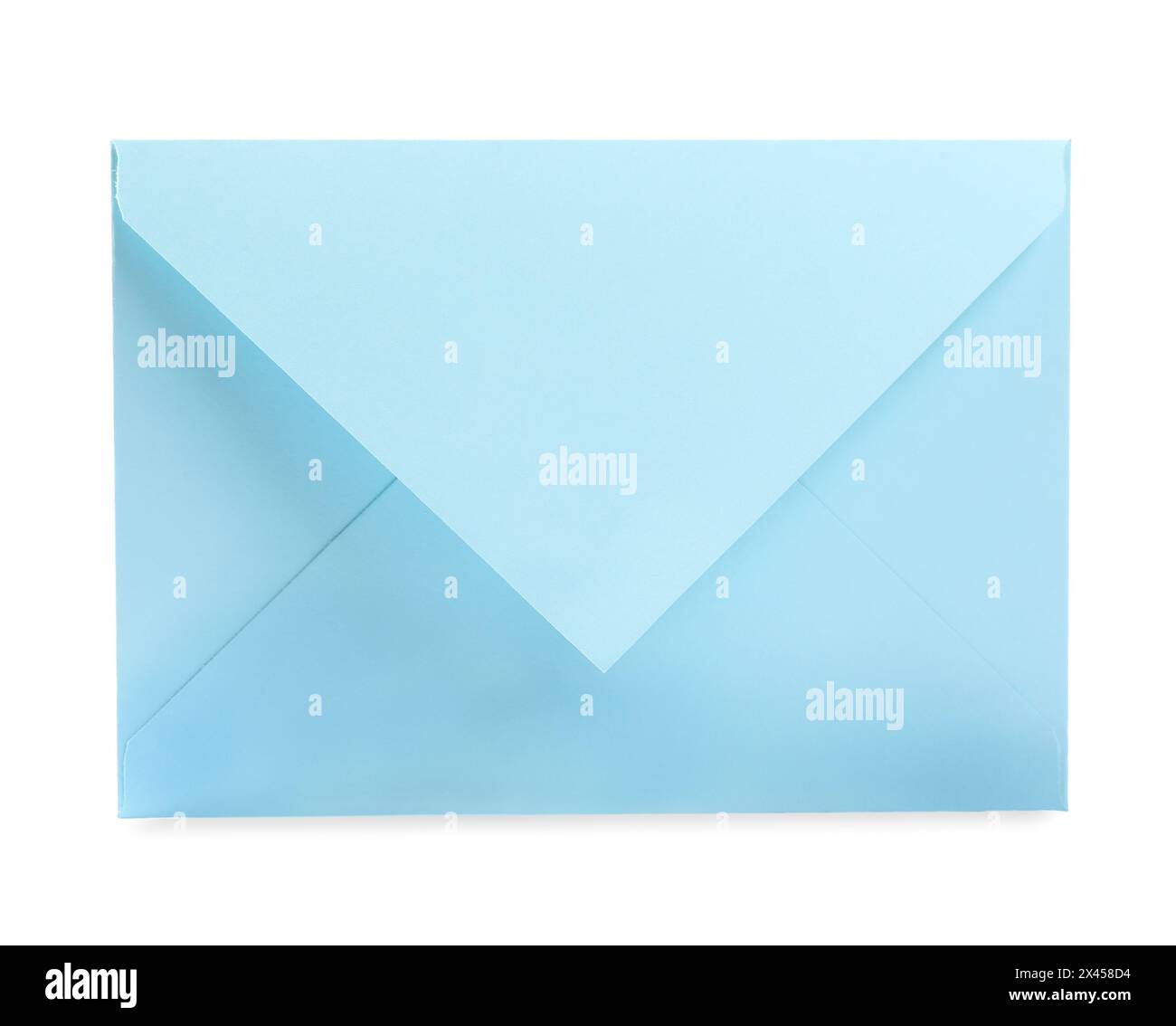 Light blue letter envelope on white background Stock Photo - Alamy
