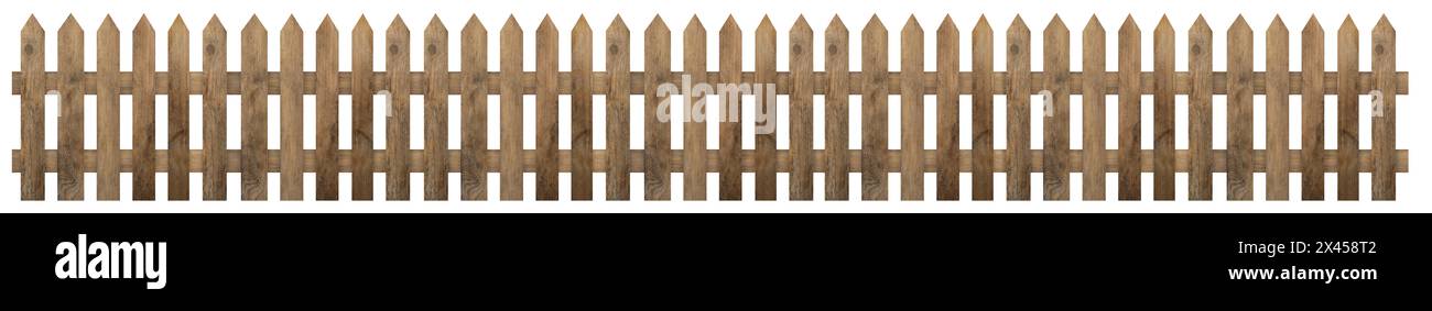 Wooden fence isolated on white. Enclosing structure Stock Photo - Alamy