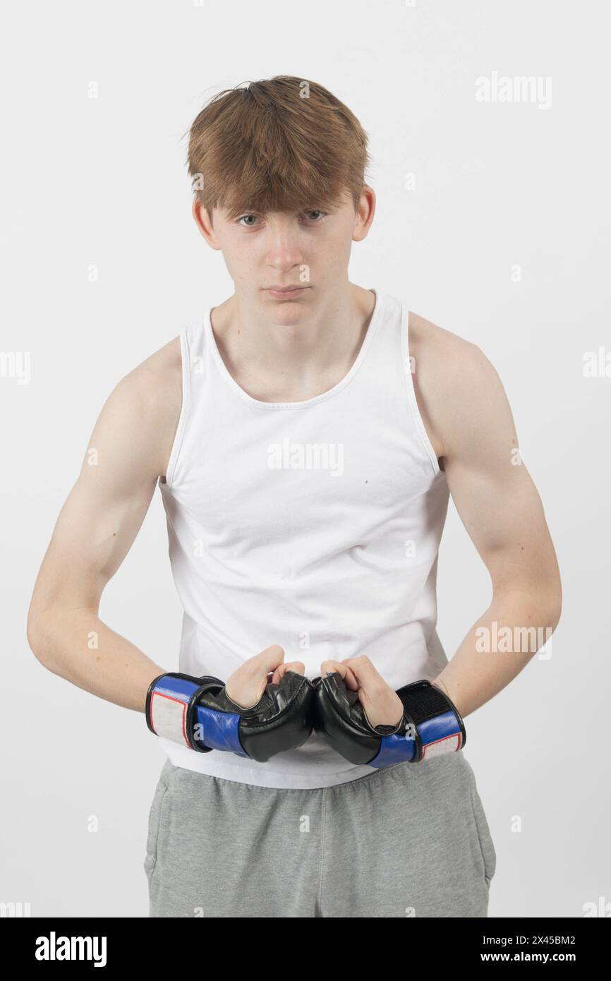 Boxer flexing her muscles hi-res stock photography and images - Alamy