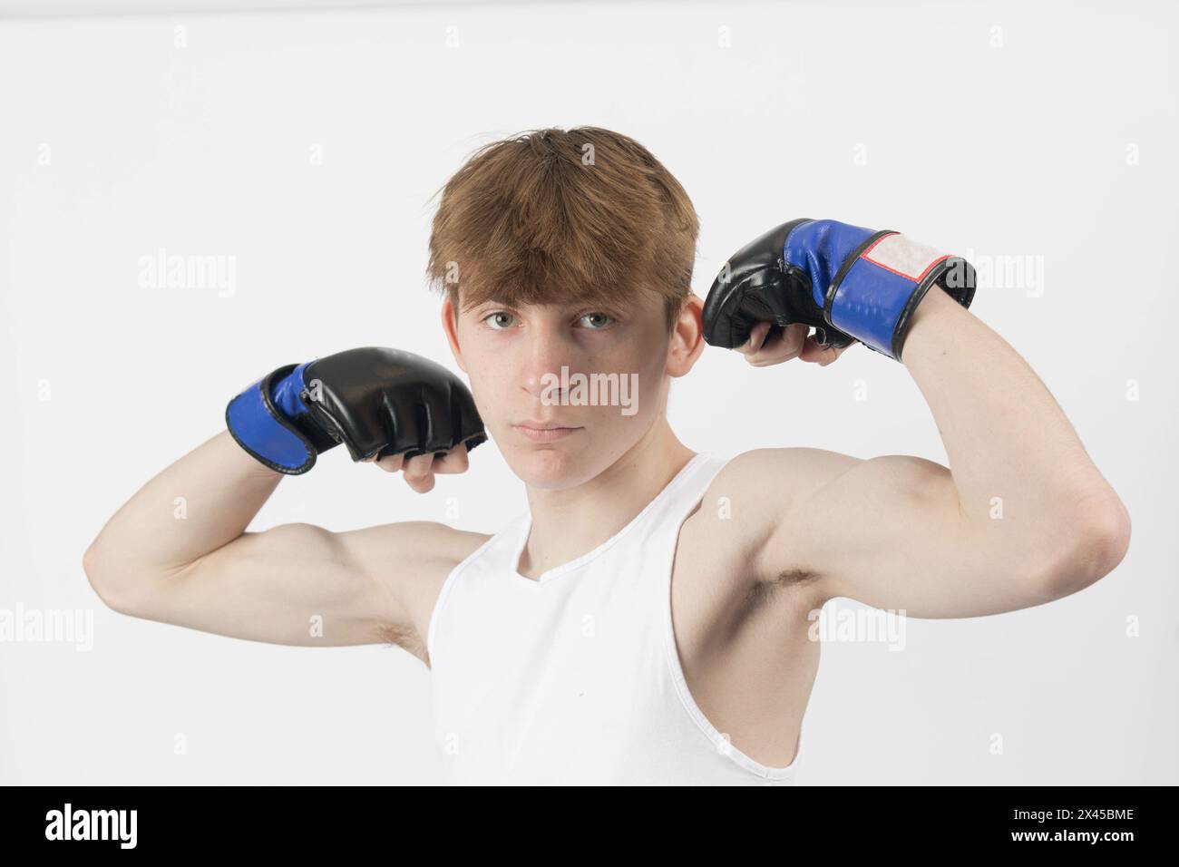 Boxer flexing her muscles hi-res stock photography and images - Alamy