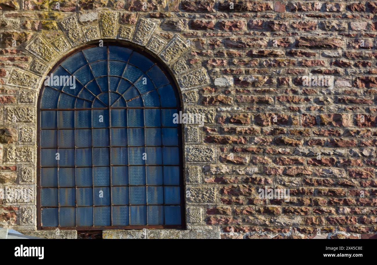 brick wall of old castle with window Stock Photo - Alamy
