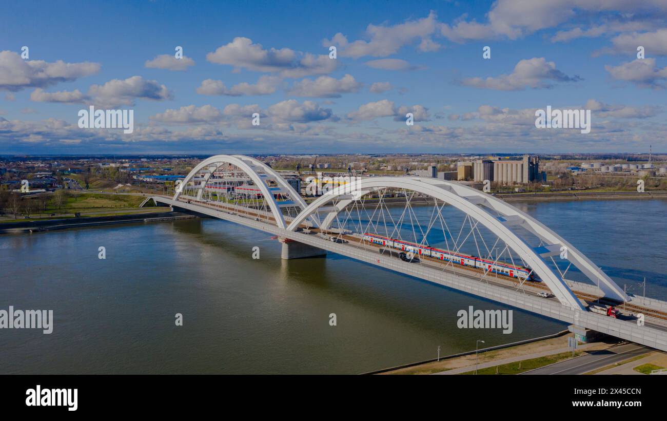 Beijing, China. 12th Mar, 2024. A train runs on the Belgrade-Novi Sad ...