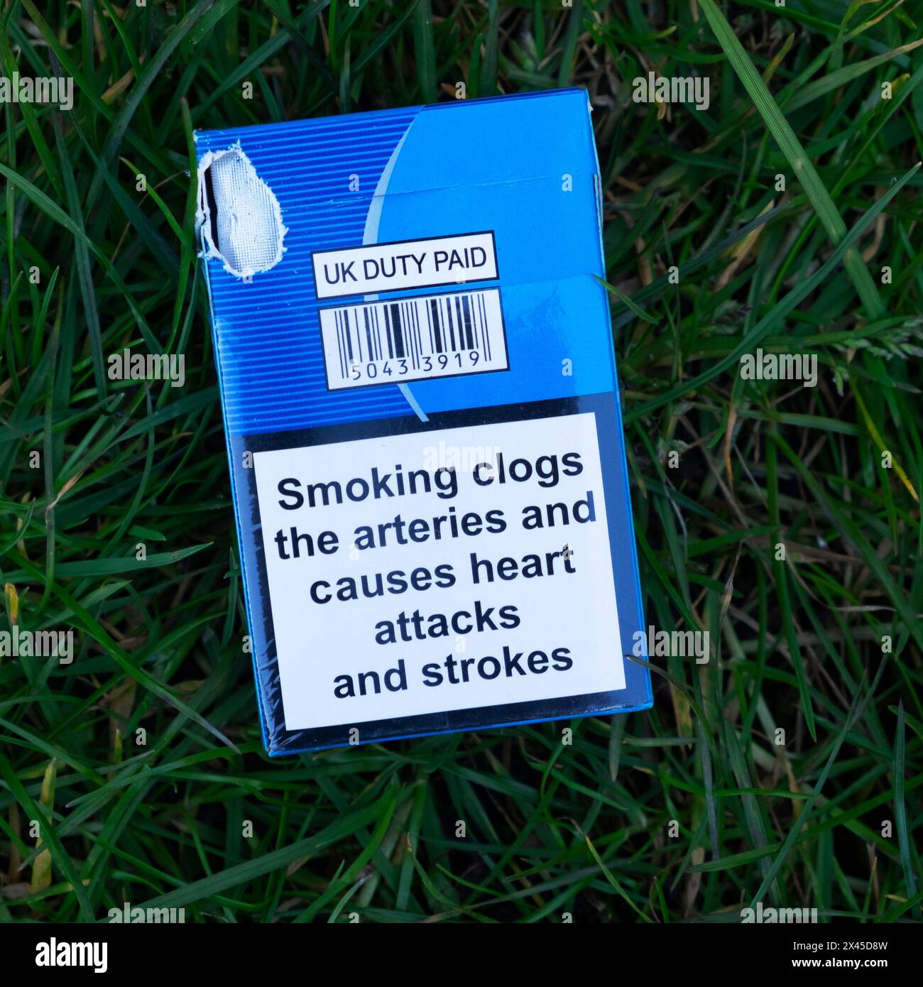 Packet of Richmond tobacco cigarettes cigarette warning 'Smoking clogs ...