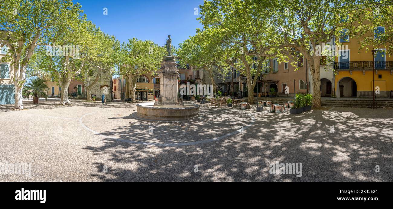 Sauve, France - 04 16 2024: Panoramic View of a typical Occitan place ...