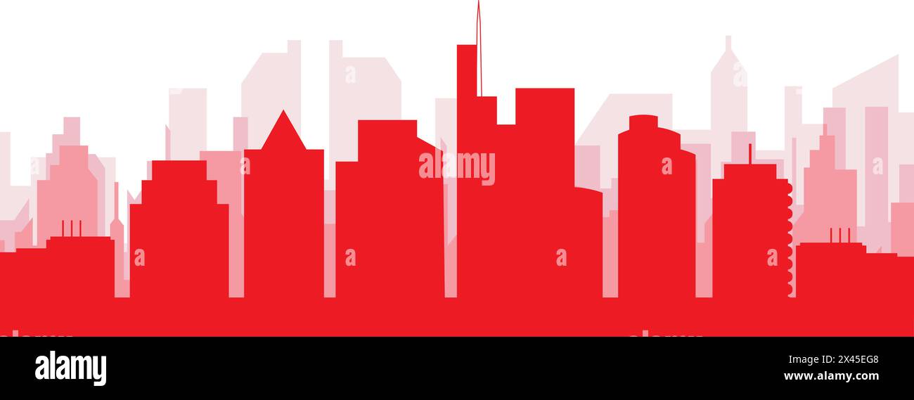 Red panoramic city skyline poster of FRANKFURT, GERMANY Stock Vector ...