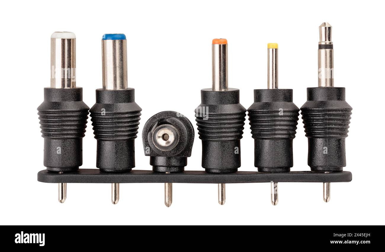 power adaptor plug set path isolated on white Stock Photo - Alamy