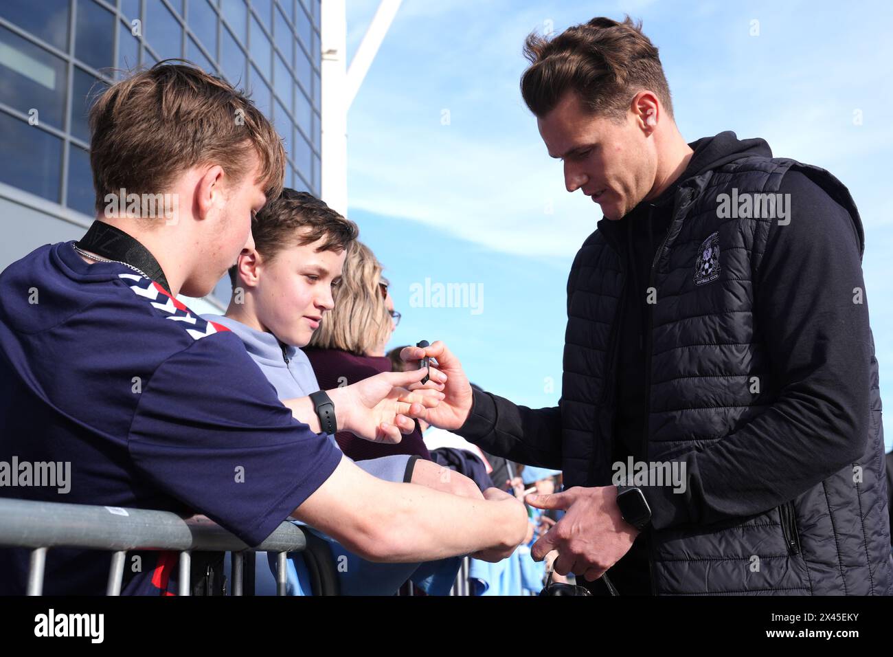 Coventry City Goalkeeper Ben Wilson Right Signs Autographs For Fans