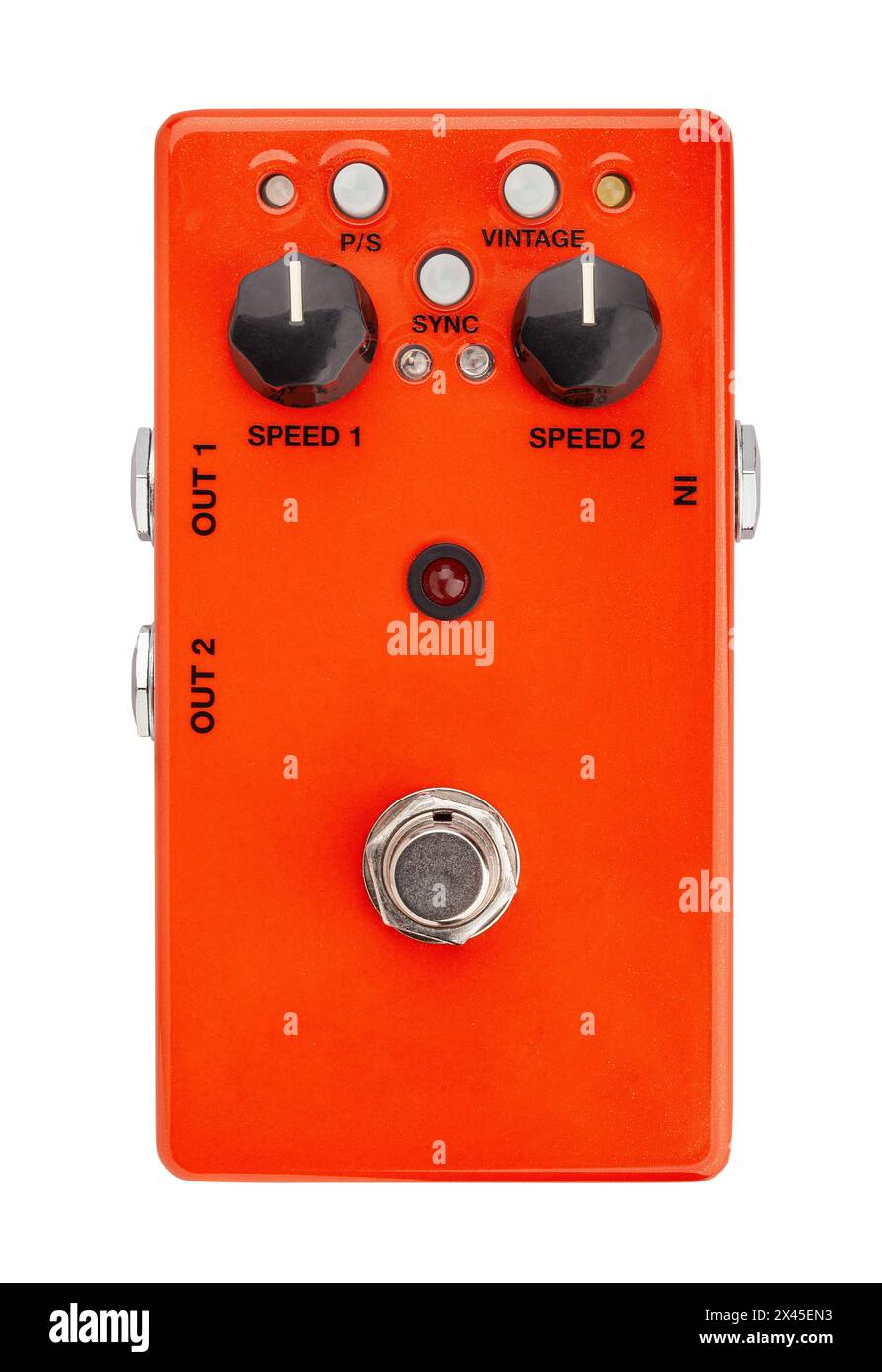 phaser guitar pedal path isolated on white Stock Photo - Alamy
