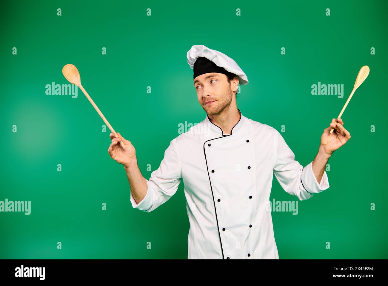 Male chef wooden spoon hi-res stock photography and images - Alamy