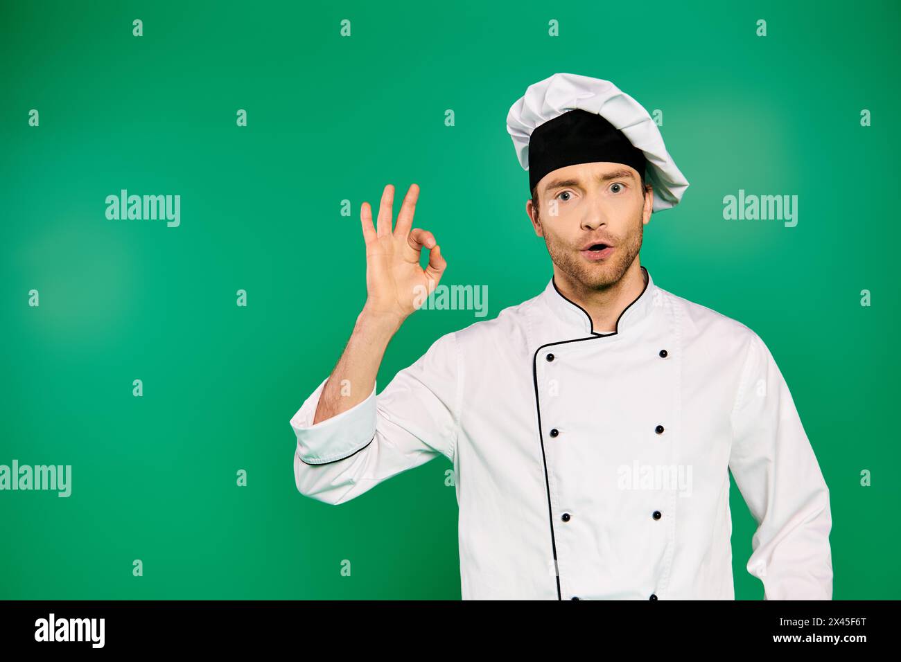 Chef in white uniform making hi-res stock photography and images - Alamy