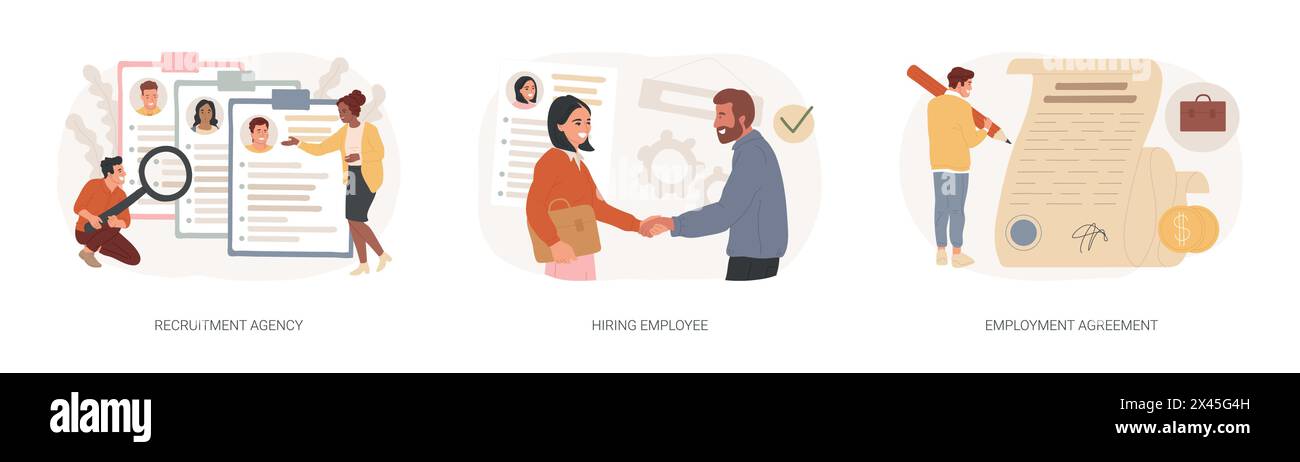 Head hunting isolated concept vector illustration set Stock Vector ...