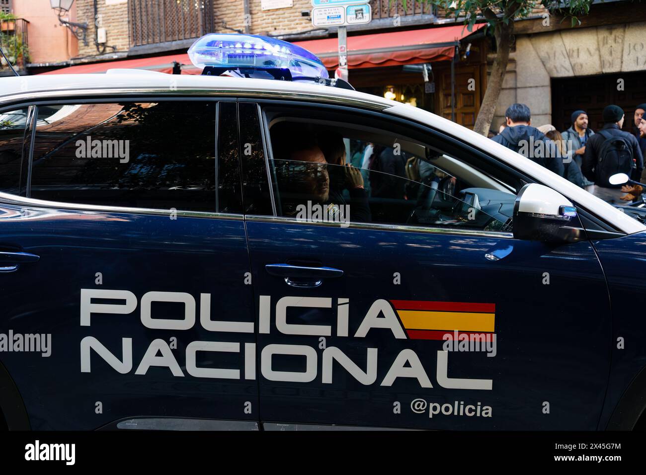 Madrid, Spain. February 11, 2024 - Spanish Police patrol car on a ...