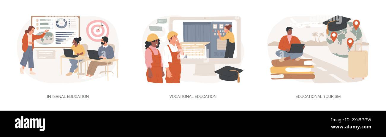 Professional learning isolated concept vector illustration set Stock ...