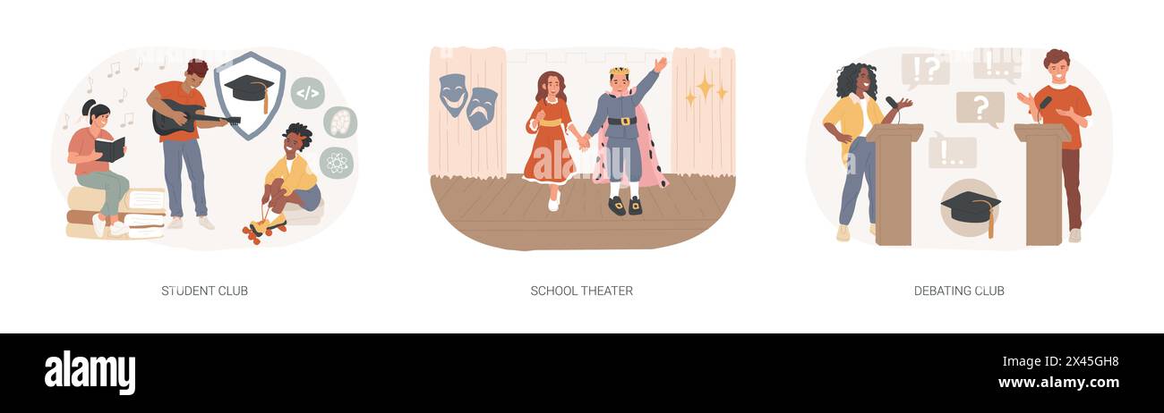 After-school activity isolated concept vector illustration set Stock ...