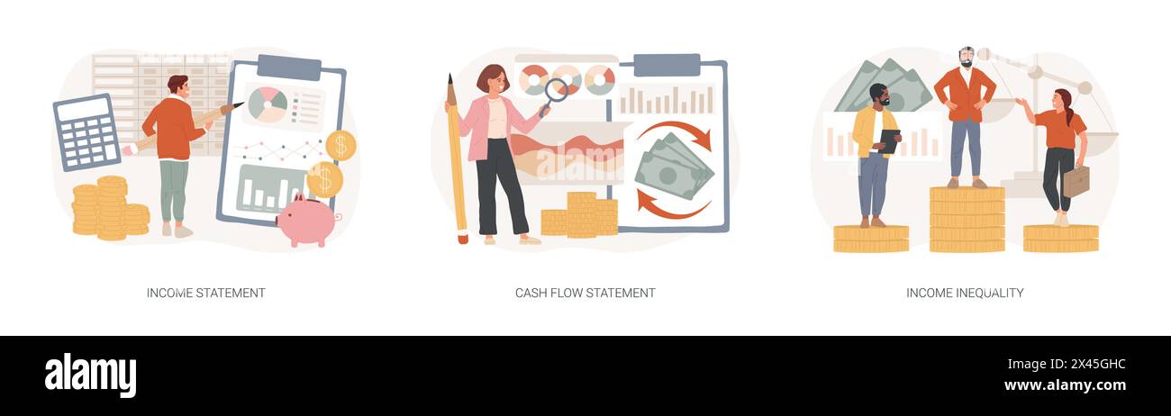Balance sheet isolated concept vector illustration set Stock Vector ...