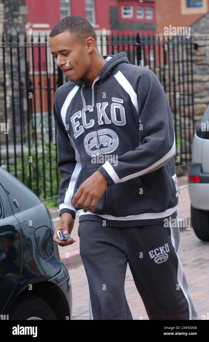 Kyle Johnson boyfriend of singer Charlotte Church, leaves her new Cardiff flat this afternoon ...