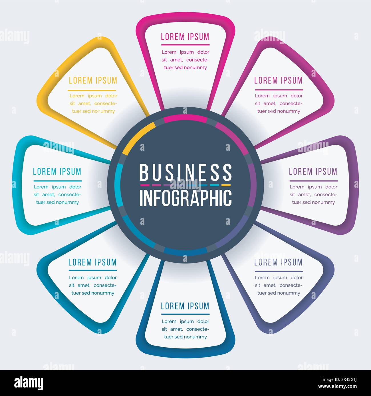 Infographic design 8 Steps, objects, elements or options business ...