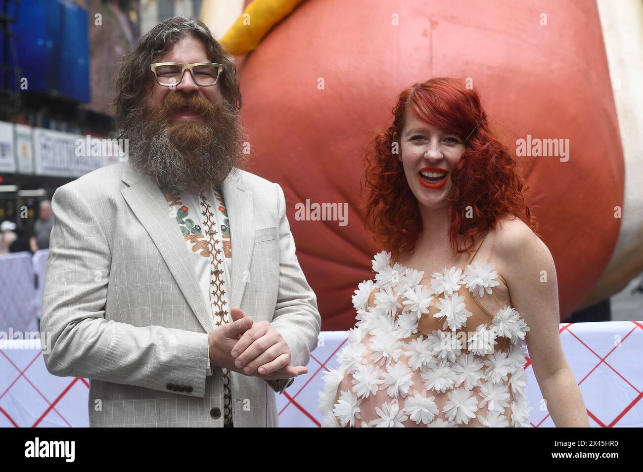 New York, USA. 30th Apr, 2024. Artists Paul Outlaw and Jen Catron post ...