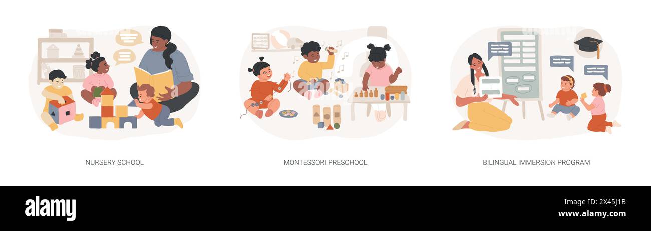 Early education isolated concept vector illustration set Stock Vector ...