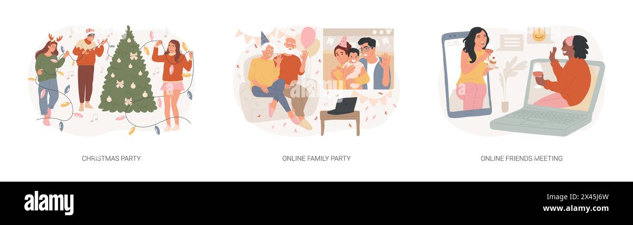 Celebration event isolated concept vector illustration set Stock Vector ...