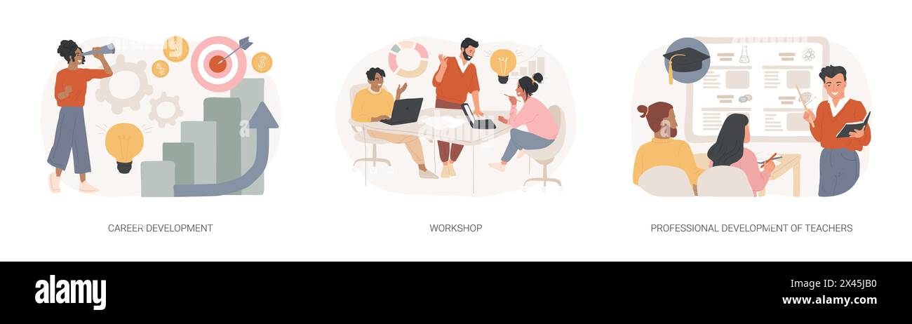 New skills gain isolated concept vector illustration set Stock Vector ...