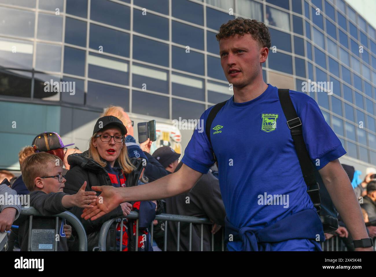 Nathan Broadhead of Ipswich Town arrives during the Sky Bet ...
