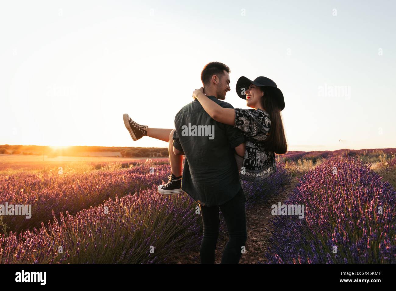 A young couple in love celebrates their anniversary with a romantic ...