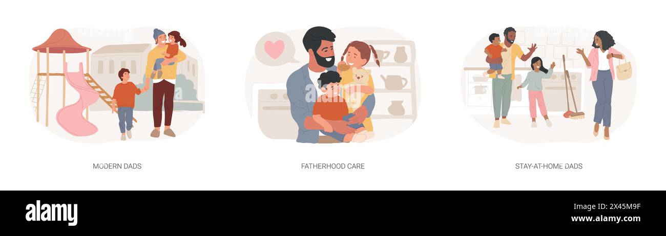 Parenthood isolated concept vector illustration set Stock Vector Image ...