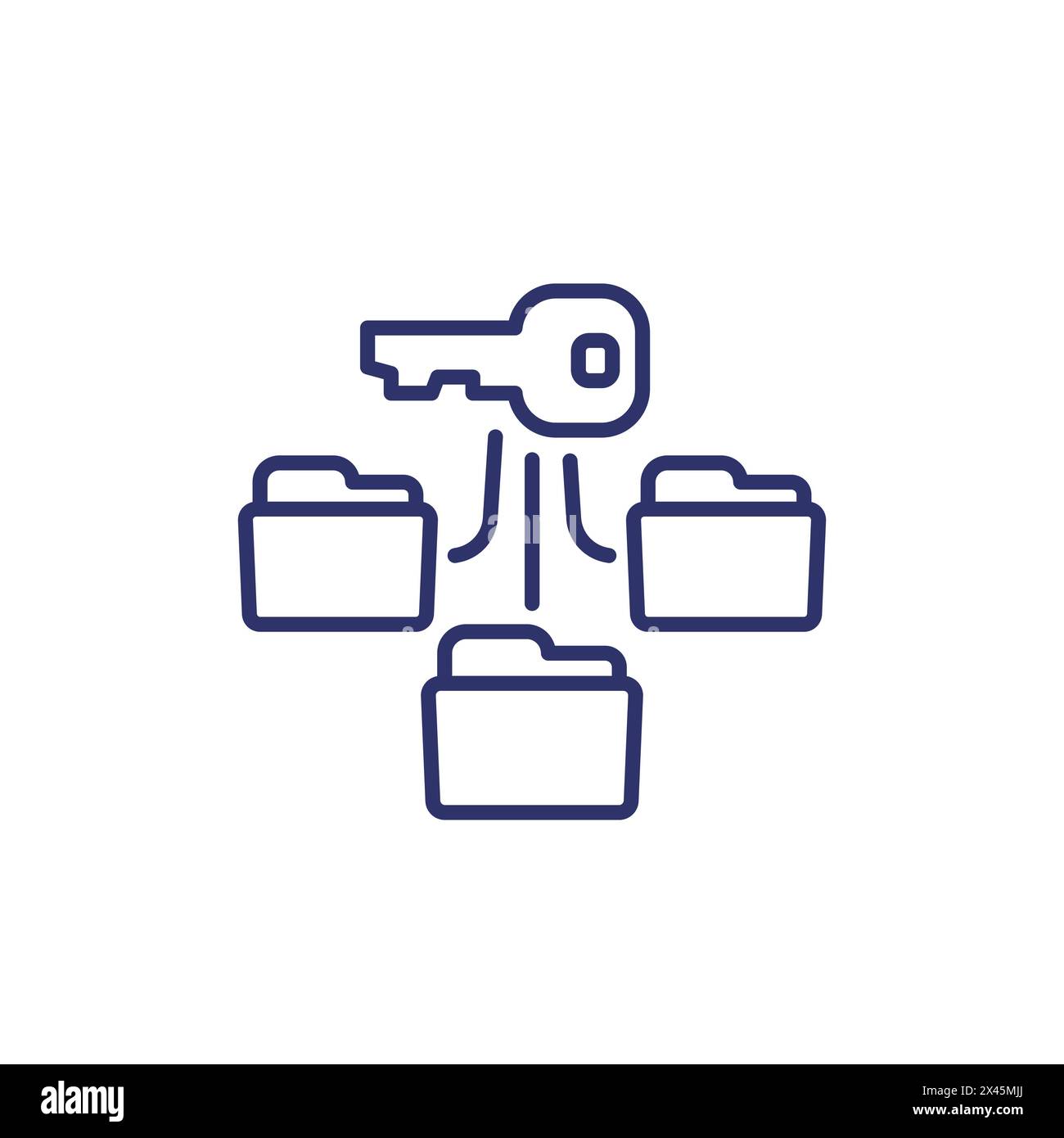 folders and a key line icon Stock Vector Image & Art - Alamy