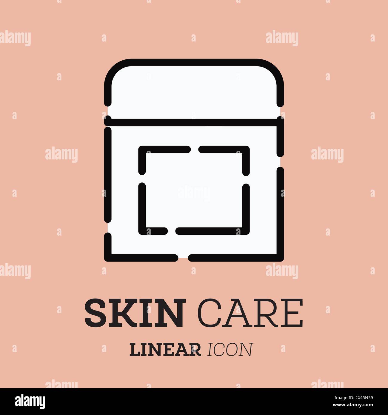 Jar of cosmetics cream. Linear icon. Personal care product. Face cream ...