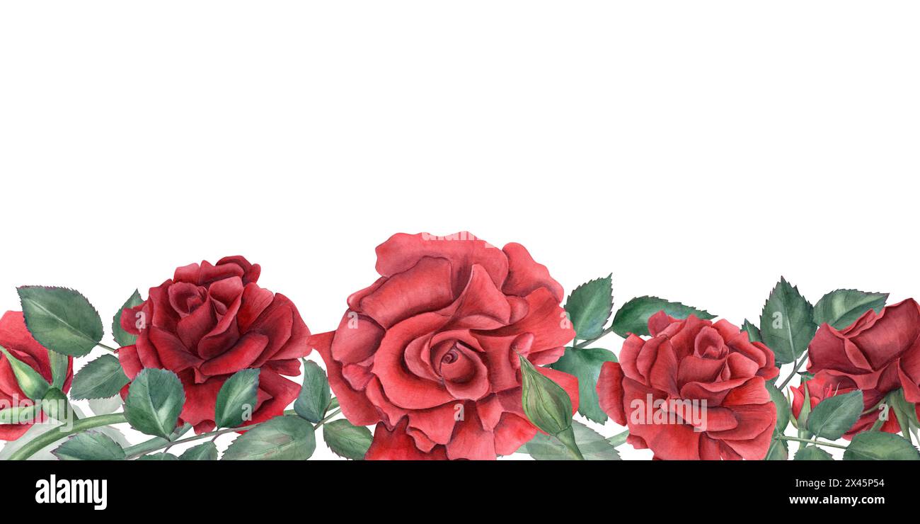 Red rose border frame hi-res stock photography and images - Alamy