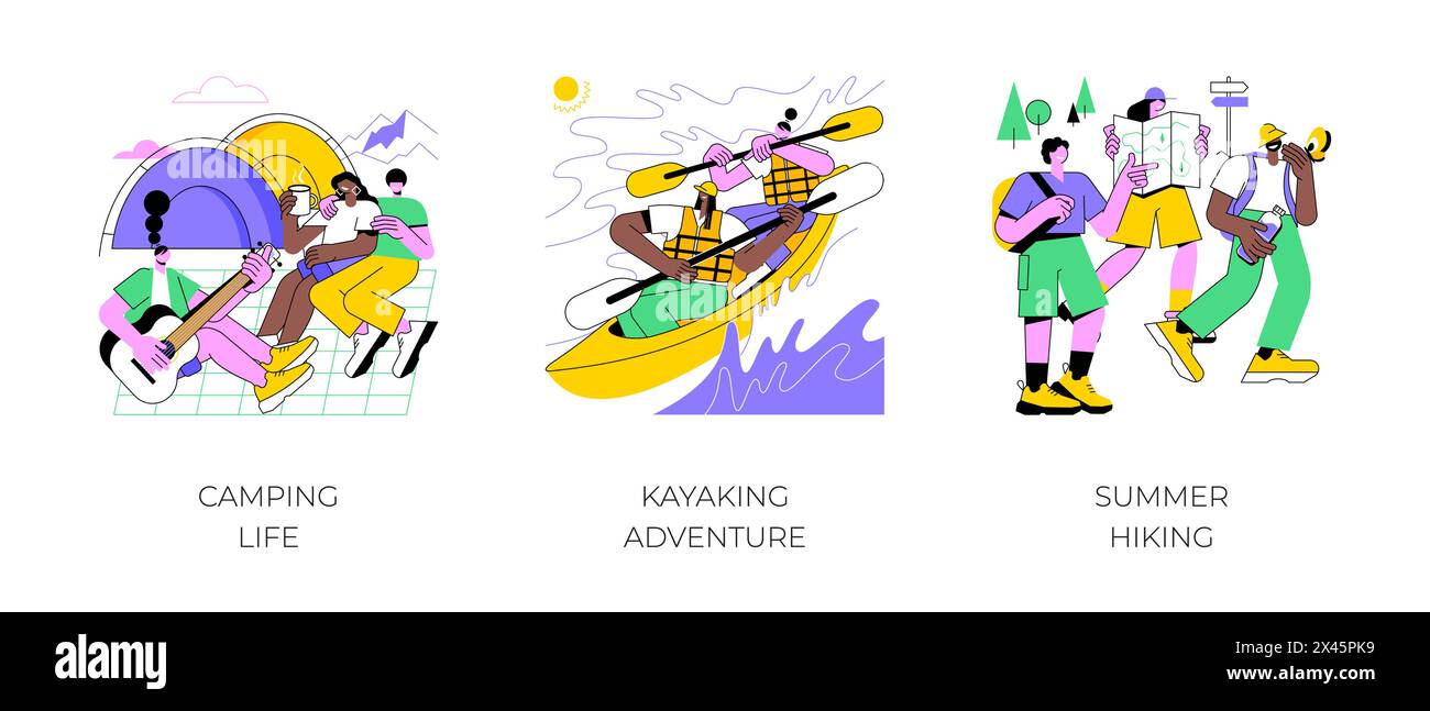 Nature adventure isolated cartoon vector illustrations Stock Vector ...