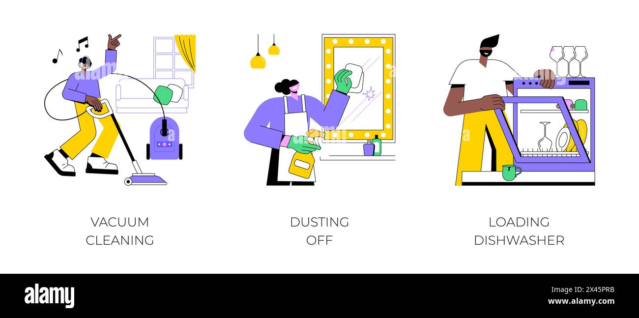 Cleaning day isolated cartoon vector illustrations Stock Vector Image ...