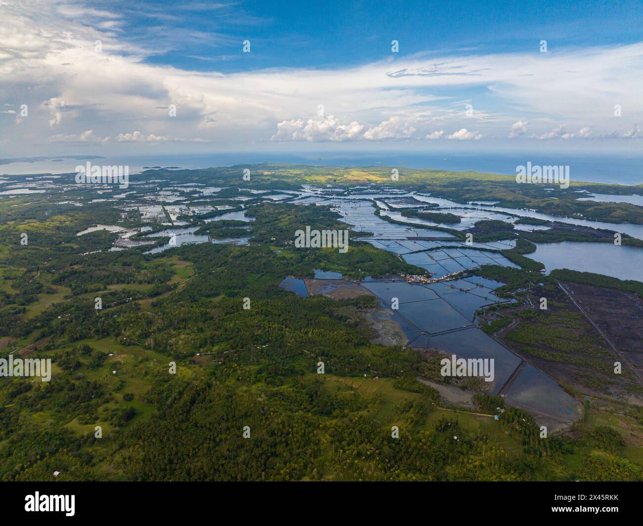 Agricultural land and fish farm in Mindanao, Philippines Stock Photo ...
